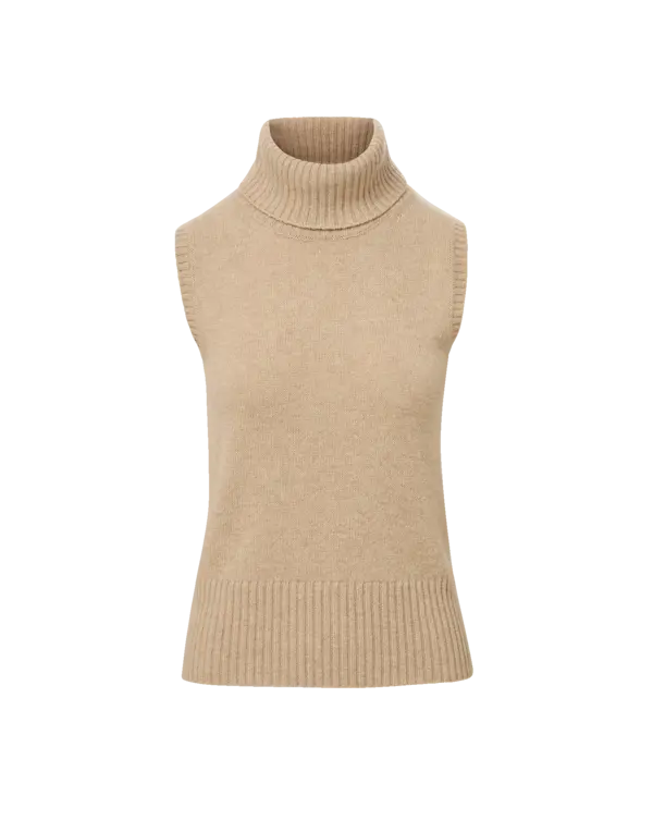 Veronica Beard Mazzy Cashmere Sleeveless Sweater - Oatmeal
