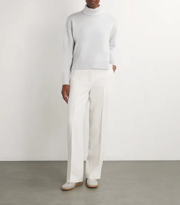 JOSEPH Brushed Cashmere-blend High-neck Sweater