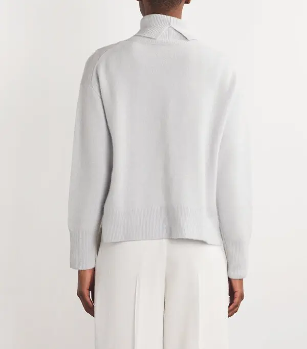 JOSEPH Brushed Cashmere-blend High-neck Sweater