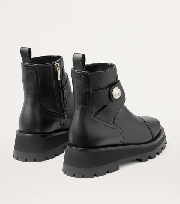 JIMMY CHOO Meena Leather Ankle Boots - Black