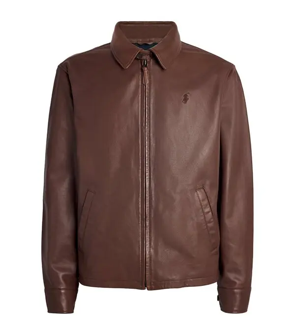 Polo Ralph Lauren Leather Blouson Jacket - Brown