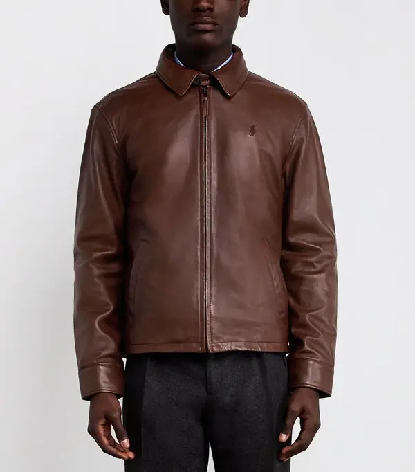 Polo Ralph Lauren Leather Blouson Jacket - Brown