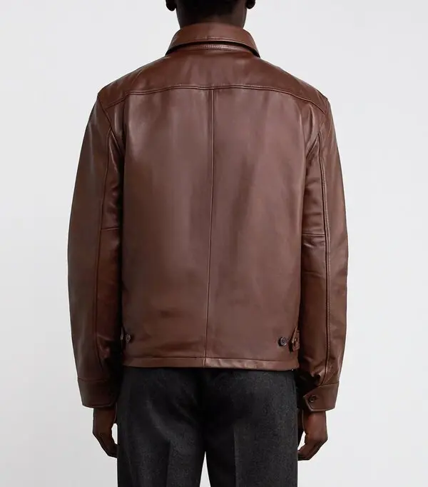 Polo Ralph Lauren Leather Blouson Jacket - Brown
