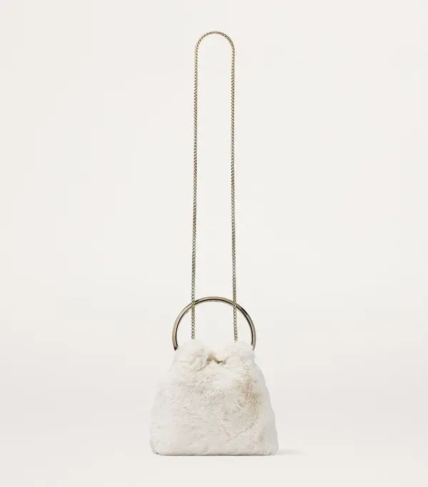 JIMMY CHOO Faux Fur Bon Bon Top-handle Bag