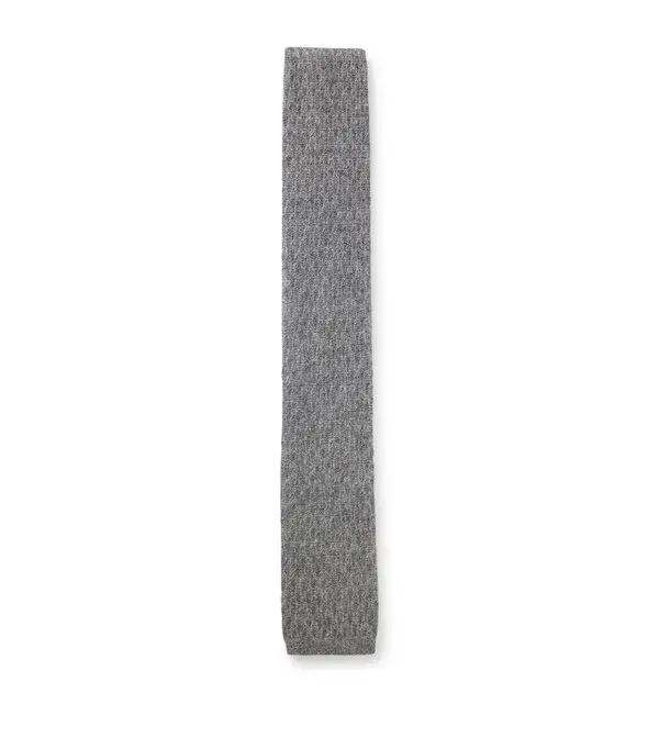 BOSS Cashmere Knitted Neck Tie - Grey