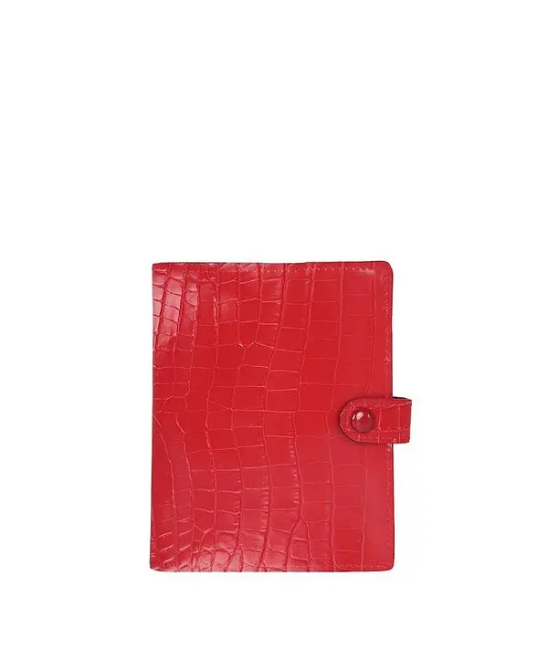 HYER GOODS Traveler's Wallet With Coin Pocket - Bright Red Croc