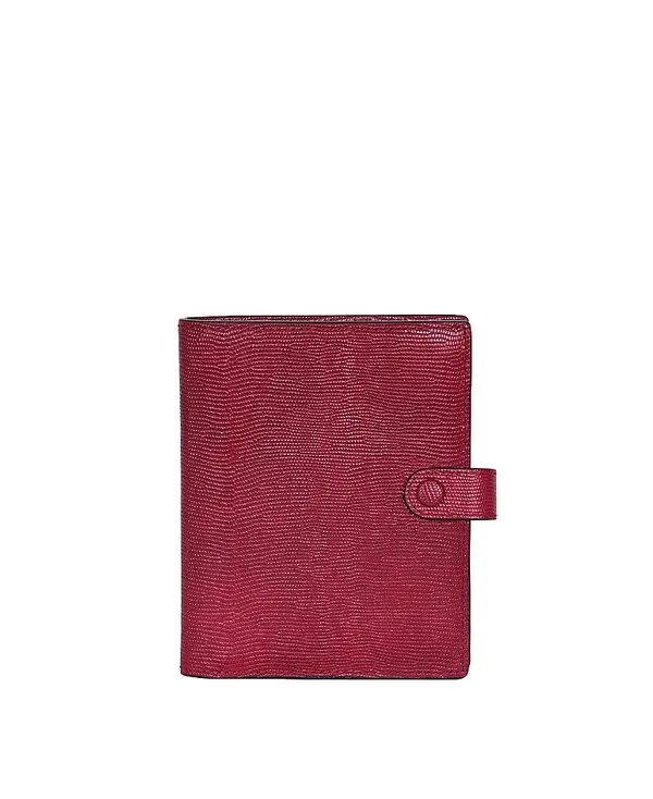 HYER GOODS Traveler's Wallet With Coin Pocket - Cherry Red Lizard