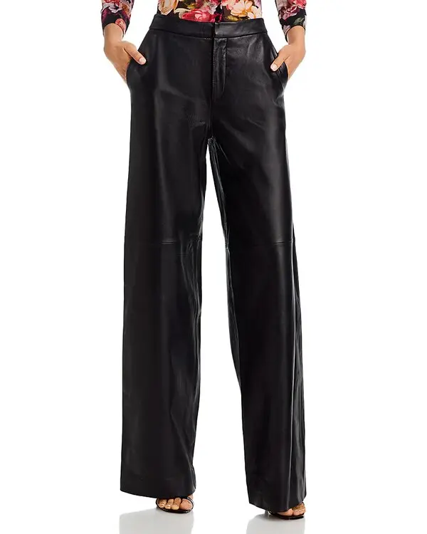 L'Agence Livvy Leather Pants - Black