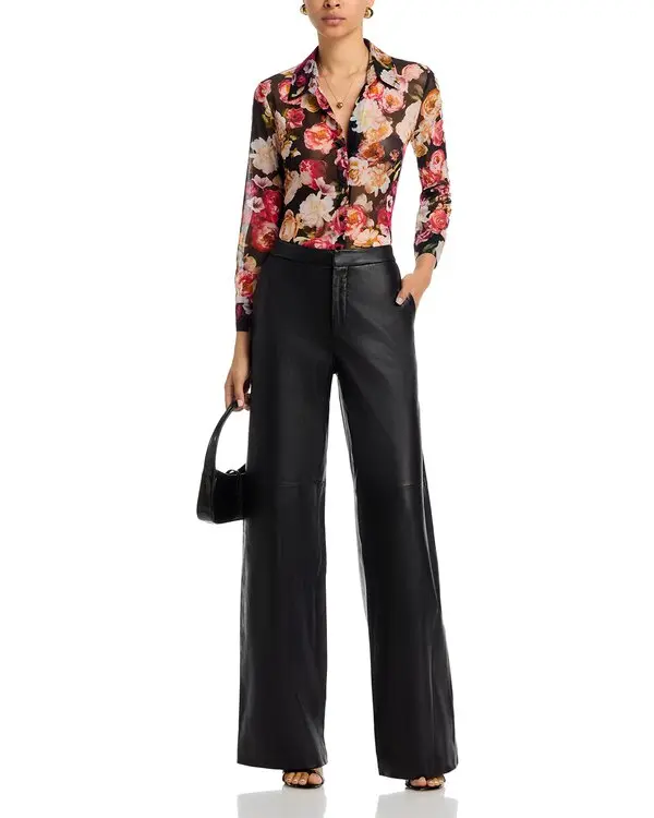 L'Agence Livvy Leather Pants - Black