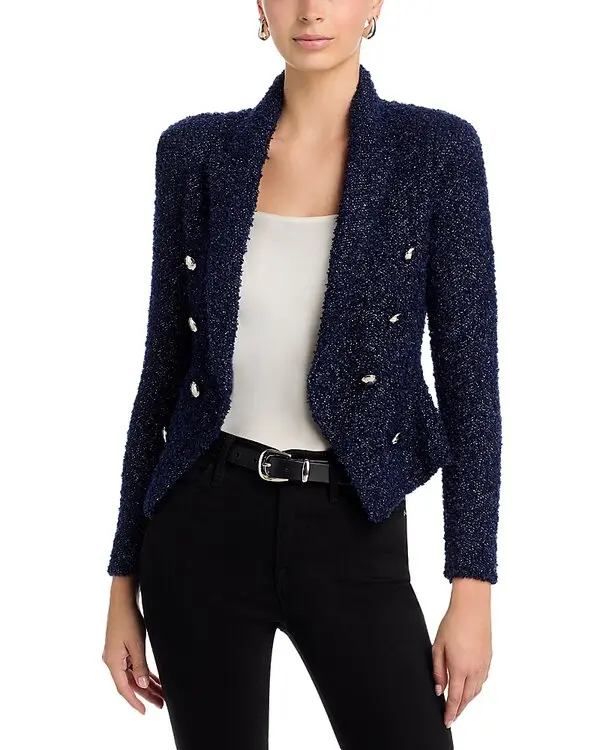 L'Agence Bethany Knit Blazer - Midnight/nickle