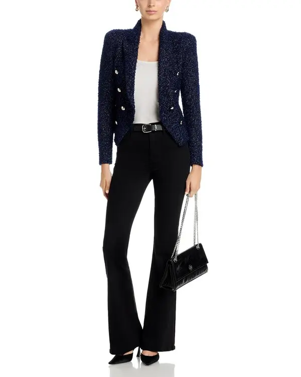 L'Agence Bethany Knit Blazer - Midnight/nickle