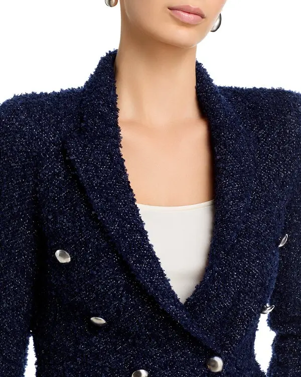 L'Agence Bethany Knit Blazer - Midnight/nickle