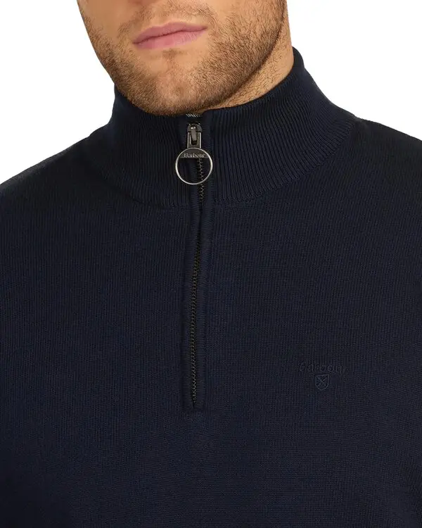 Barbour Cotton Half Zip Knitted Jumper - Navy