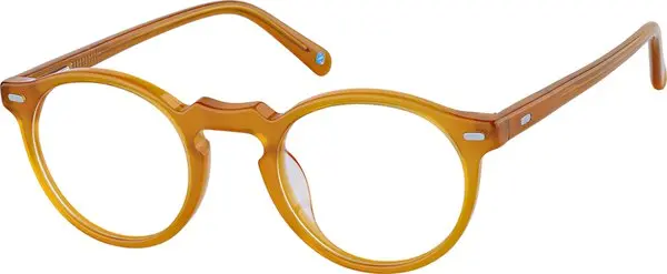 Zenni Optical Tortoiseshell Round Frame Glasses - Honey