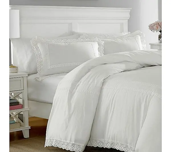 Laura Ashley Annabella White King Comforter Sha Set