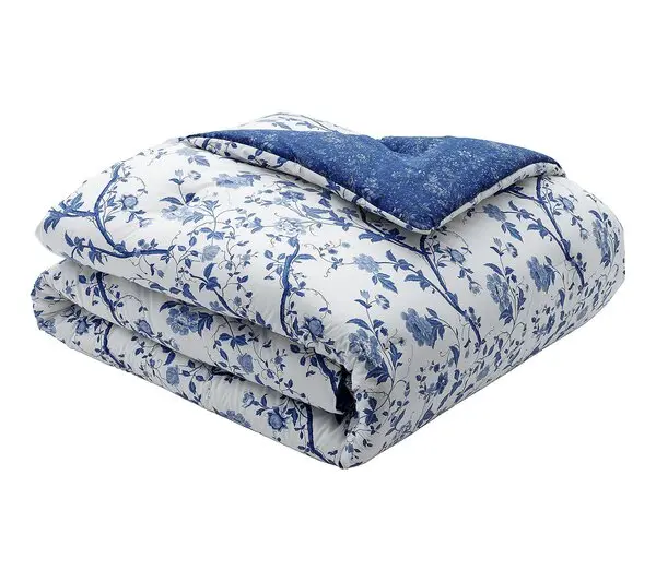 Laura Ashley Elise Navy Full Queen Comforter Bo Us Set - One-color