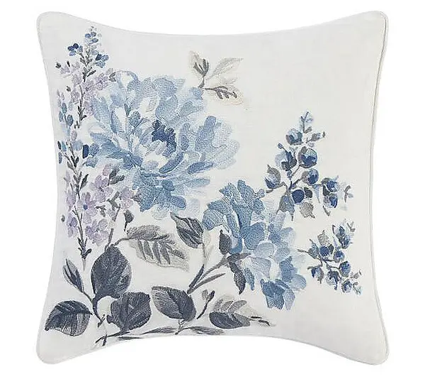 Laura Ashley Chloe Cottage Blue 16' X 16' Squar Pillow - One-color