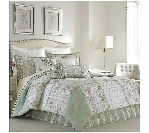 Laura Ashley Harper Bright Green Full Comforter Set - One-color