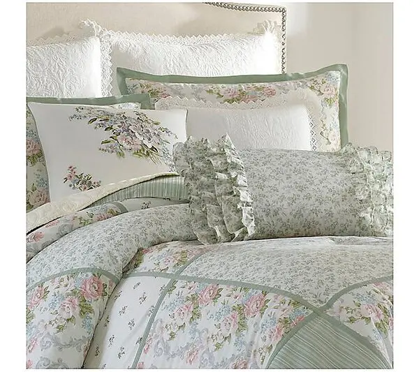 Laura Ashley Harper Bright Green Full Comforter Set