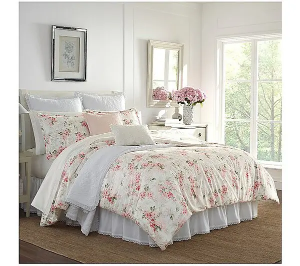 Laura Ashley Wisteria Pink King Comforter Sham T - One-color