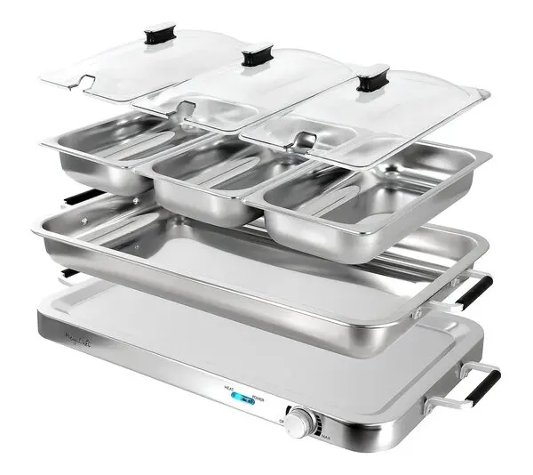 MEGACHEF 3-in-1 Electric Chaffing Buffet Server & Warming Tray
