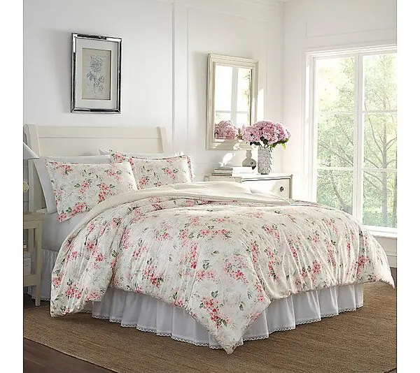 Laura Ashley Wisteria Pink Twin Comforter Sham T - One-color