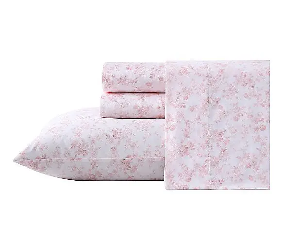 Laura Ashley Bella Pink King Sheet Set - One-color