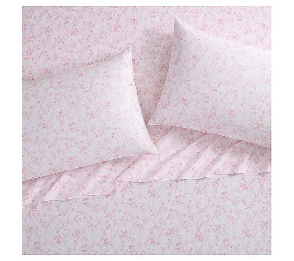 Laura Ashley Bella Pink Queen Sheet Set
