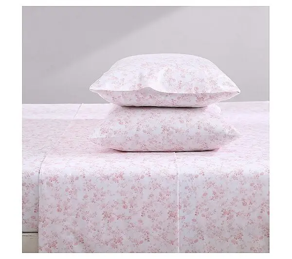 Laura Ashley Bella Pink Queen Sheet Set