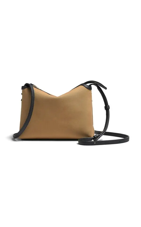 Khaite Lina Medium Leather-trimmed Canvas Crossbody Bag
