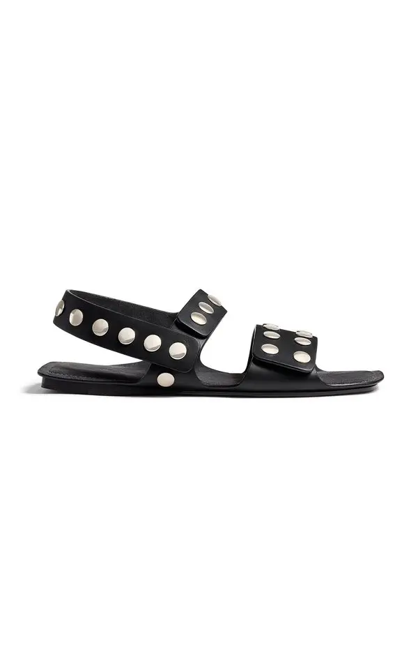 Khaite Boden Studded Leather Sandals - Black