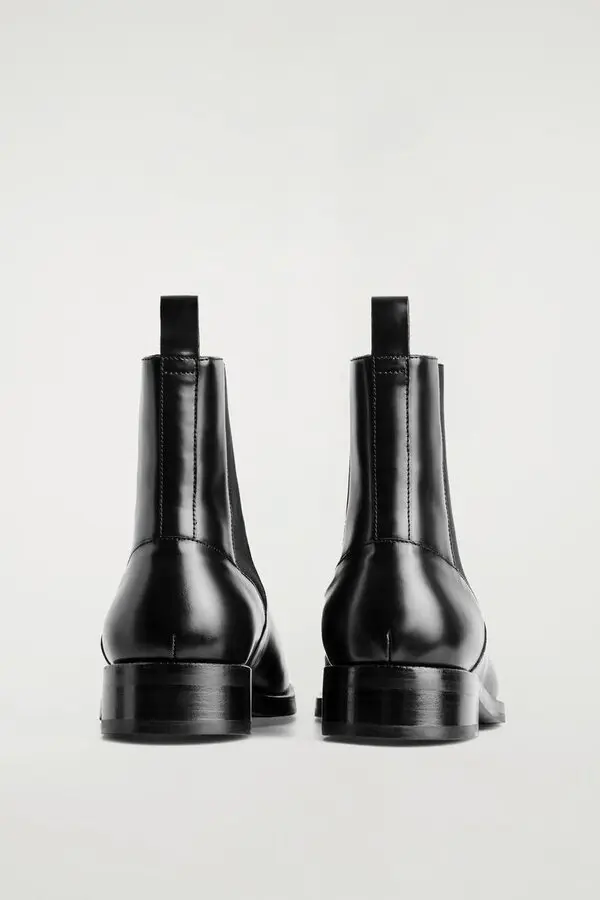 Cos Square-toe Leather Chelsea Boots