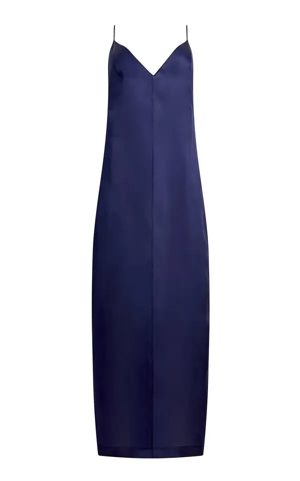 Khaite Tulula Silk Maxi Dress - Navy