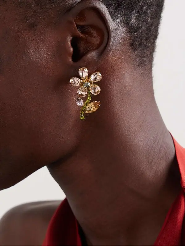 JENNIFER BEHR Dorian Gold-plated Crystal Earrings