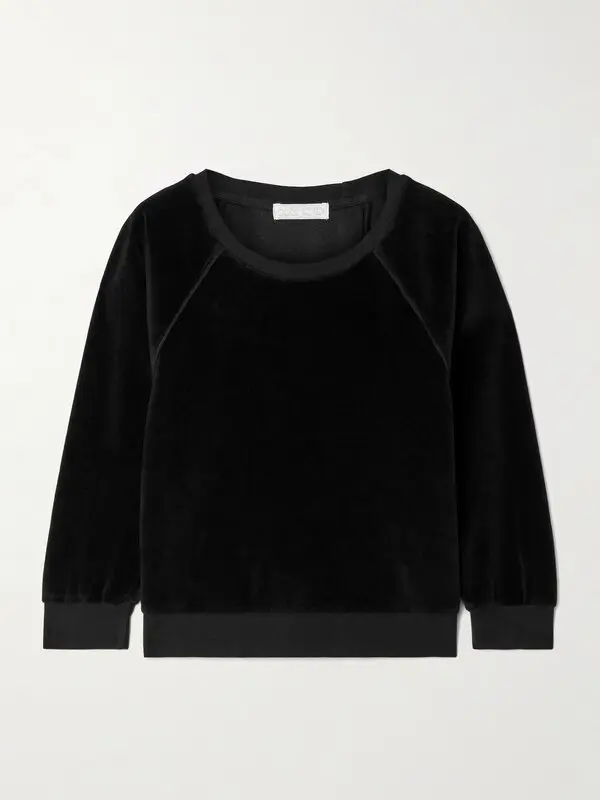 Suzie Kondi Saba Cotton-blend Velour Sweatshirt - Black