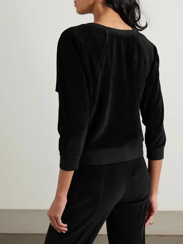 Suzie Kondi Saba Cotton-blend Velour Sweatshirt - Black