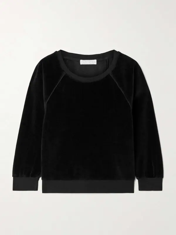 Suzie Kondi Saba Cotton-blend Velour Sweatshirt - Black