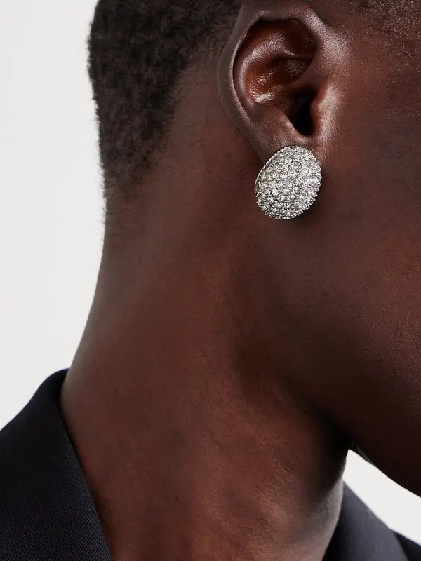 JENNIFER BEHR Tinsel Rhodium-plated Crystal Earrings