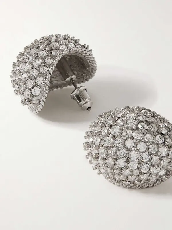 JENNIFER BEHR Tinsel Rhodium-plated Crystal Earrings