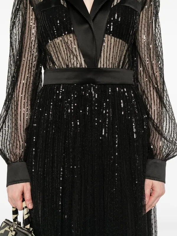 Dolce & Gabbana Sequin-embellished Midi Dress - Black