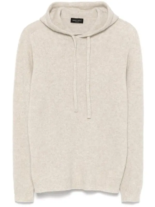 ROBERTO COLLINA Marl Knit Hoodie