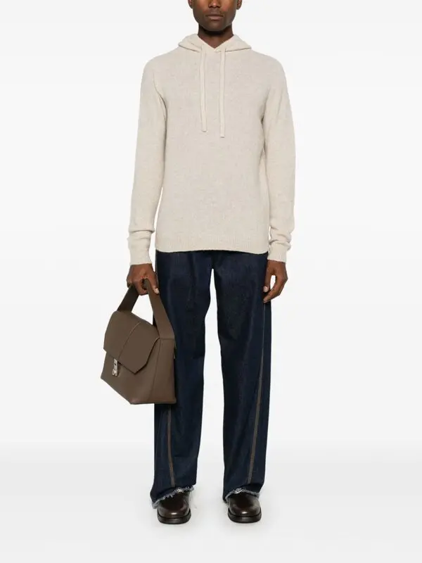 ROBERTO COLLINA Marl Knit Hoodie