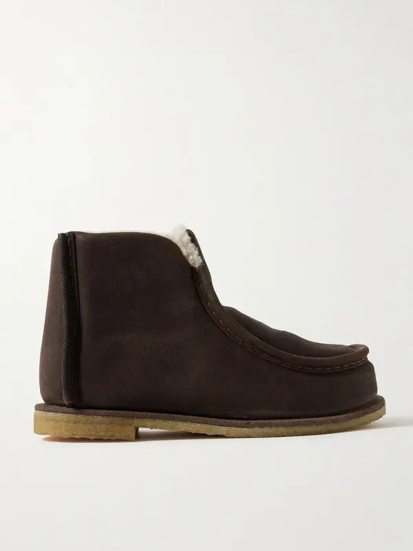 JW Anderson Shearling-lined Ankle Boots - Brown
