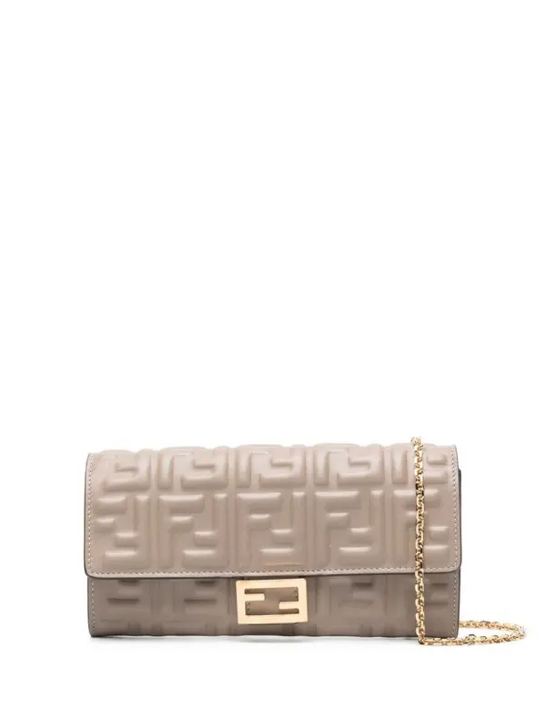 Fendi Baguette Continental Wallet-on-chain - Grey