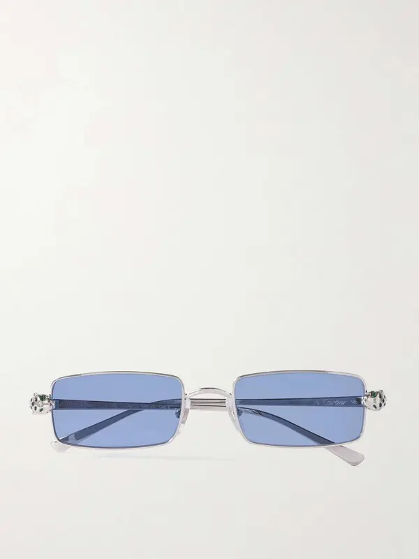 Cartier Panthère Rectangle Sunglasses - Silver
