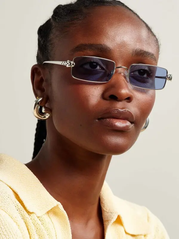 Cartier Panthère Rectangle Sunglasses - Silver