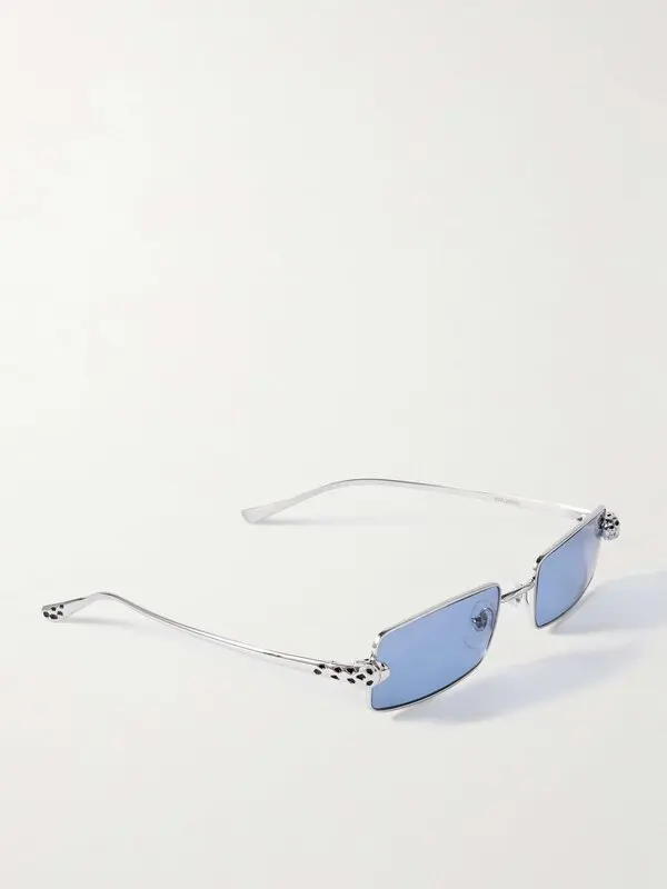 Cartier Panthère Rectangle Sunglasses - Silver