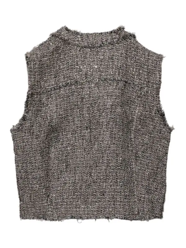 JNBY Jacquard Collarless Cropped Vest