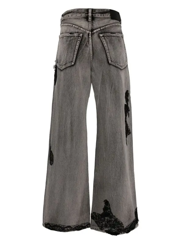 JNBY Distressed Wide-leg Jeans