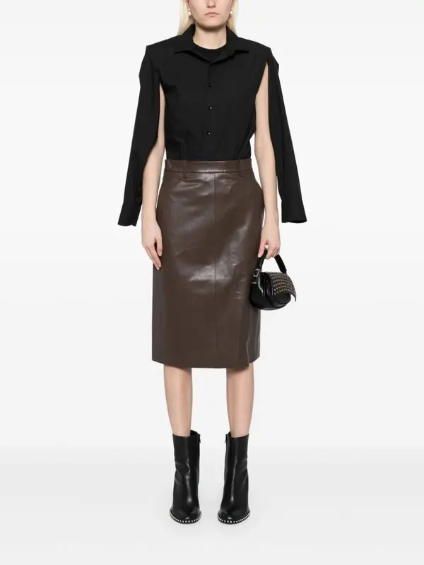 JNBY Leather A-line Skirt